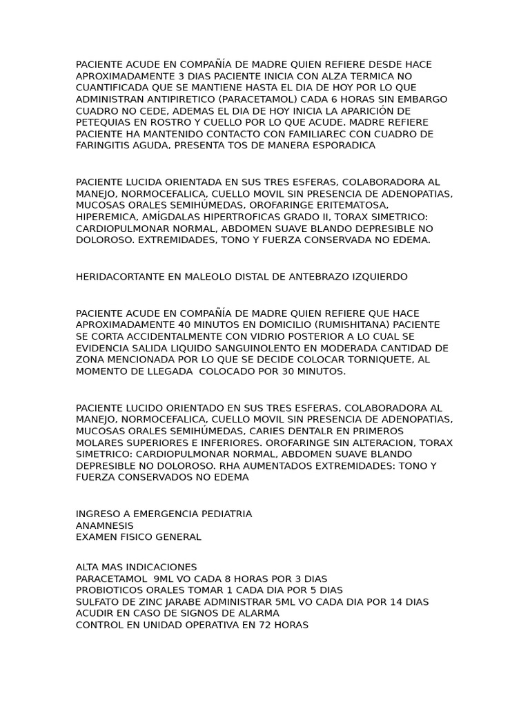 PACIENTE ACUDE EN COMPAÑÍA DE MADRE QUIEN REFIERE DESDE HACE ...