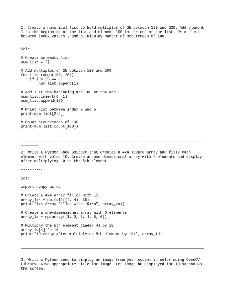 AI Board Practicals Code and Solution | PDF