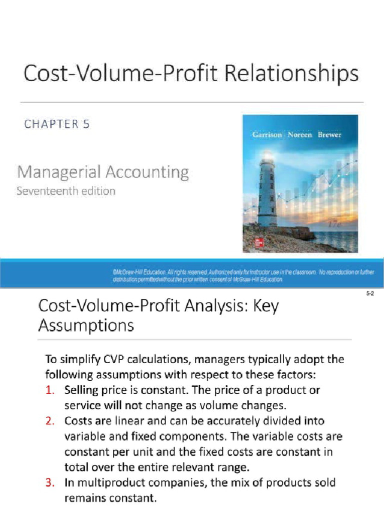 Cost-Volume-Profit Analysis | PDF