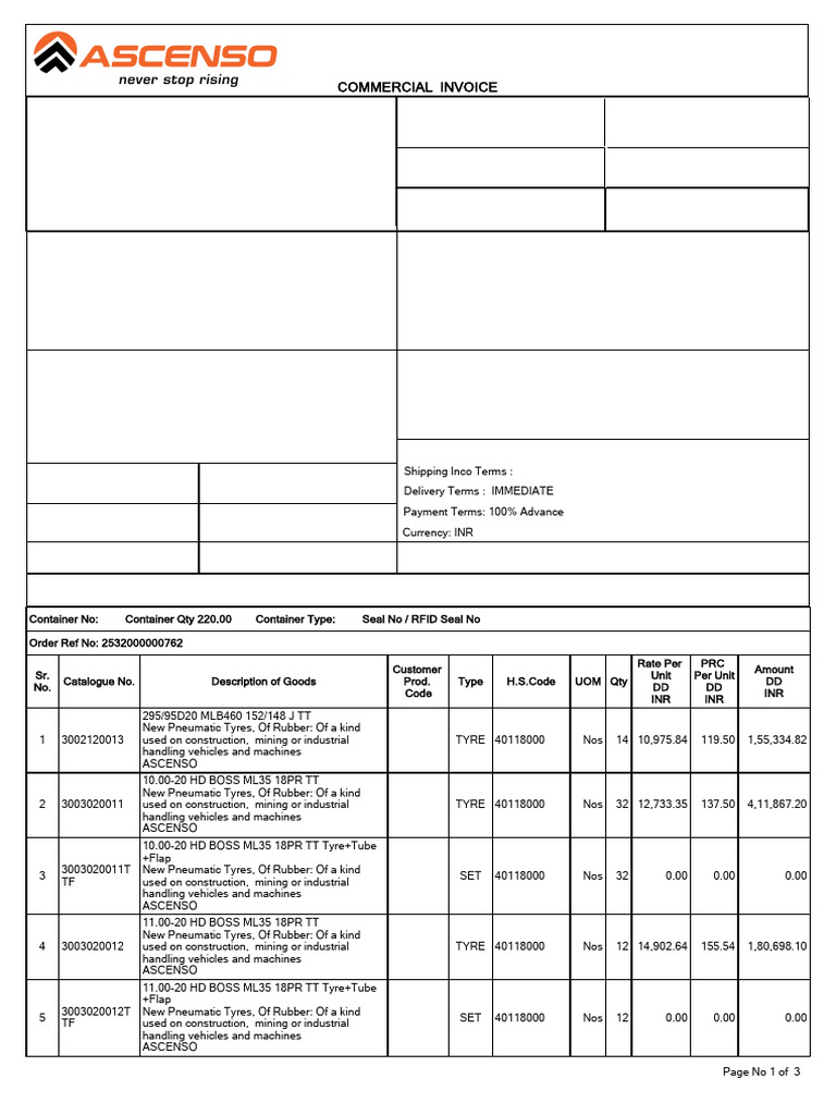 Tyre Invoice for Apex Earthmoving | PDF | Tire | Transport