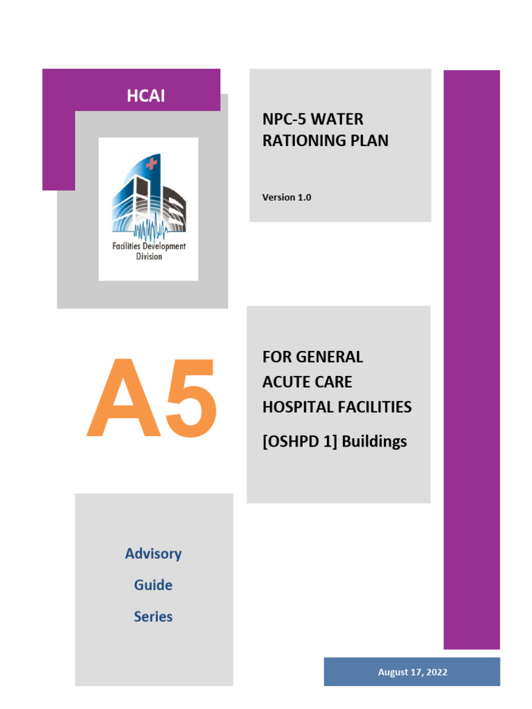NPC-5 Water Rationing Guide for Hospitals | PDF | Hand Washing | Water