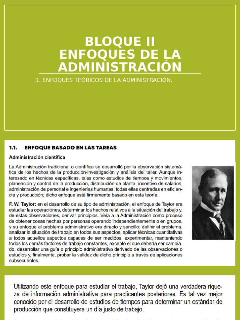 2.1 Enfoque Clasico de La Administración. | PDF