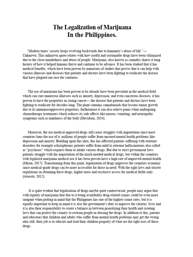 The Legalization of Marijuana | PDF | Cannabis (Drug) | Epidemiology