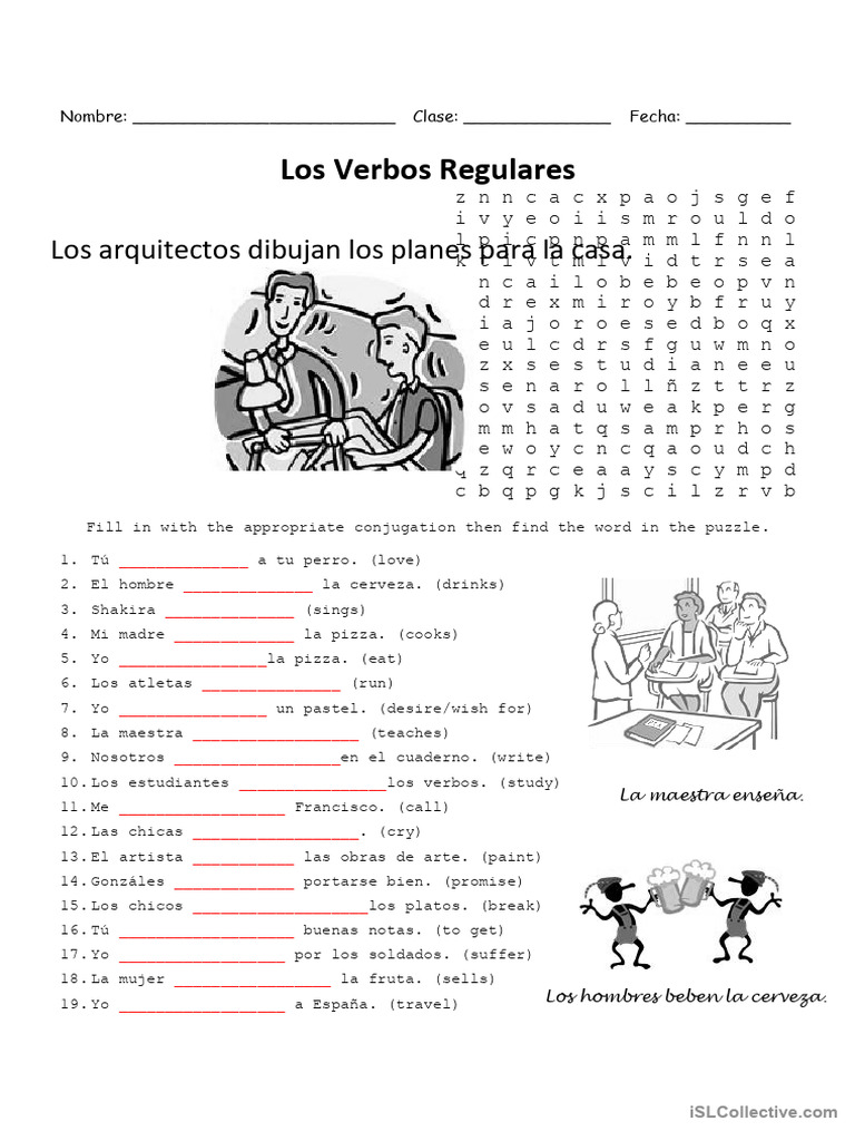 Los Verbos Regulares | PDF