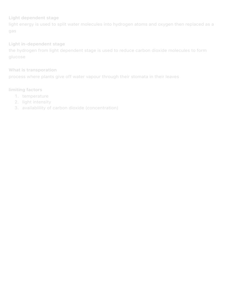 Light Dependent Stage | PDF