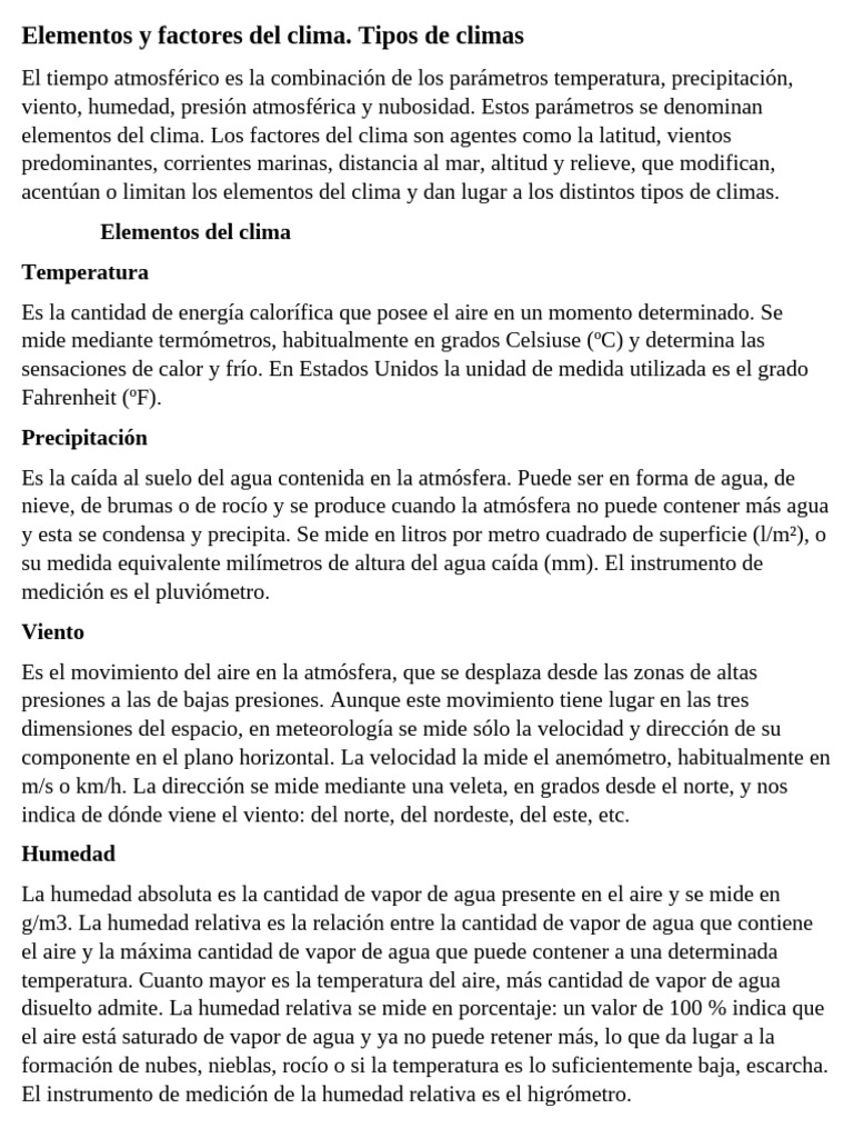 Elementos y Factores Del Clima | PDF | Clima | Herida