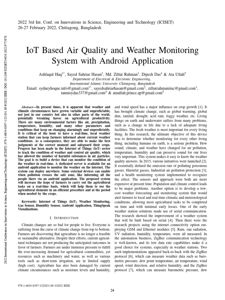 IoT Based Air Quality and Weather Monitoring System With Android ...