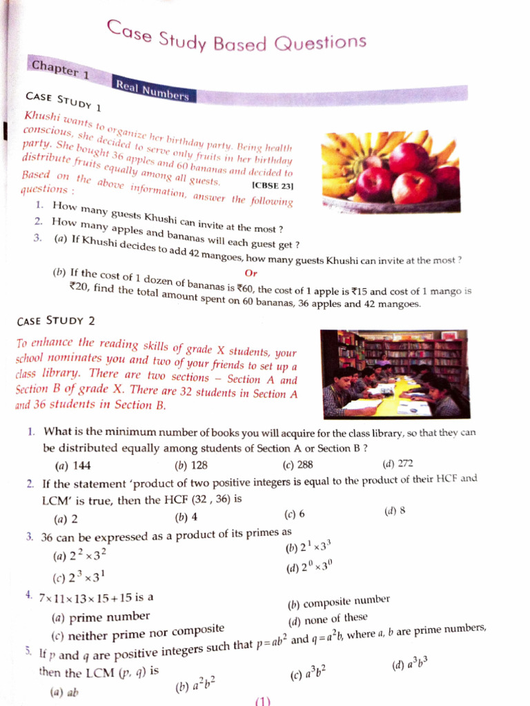 Case Study Questions Grade X High Competency Half Yearly | PDF ...