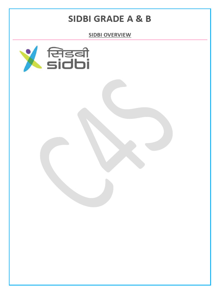 SIDBI Overview and Role in MSME Financing | PDF | Microfinance | Small ...