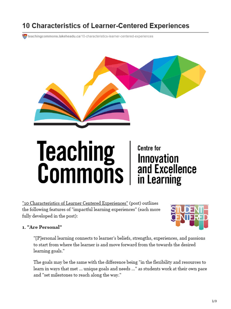 Learner-Centered Teaching Traits | PDF | Learning | Motivational