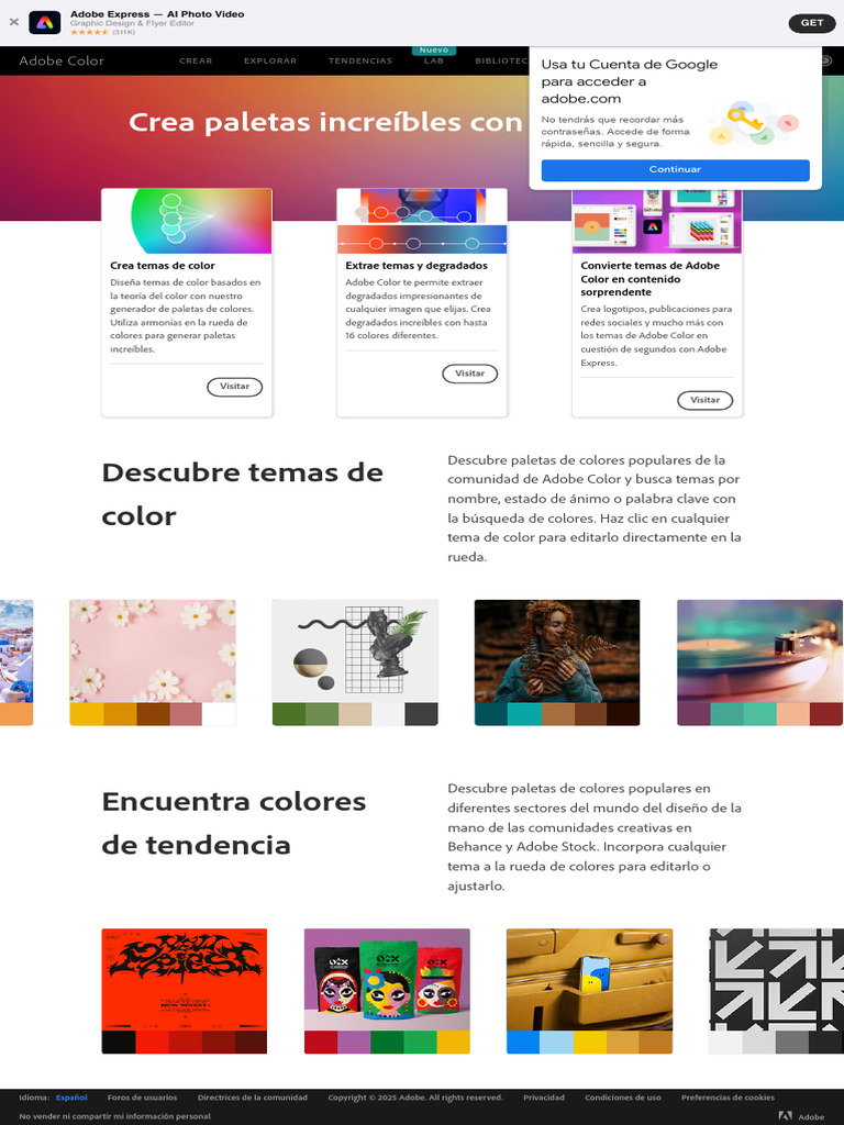 Generador de Paletas de Colores Adobe Color | PDF | ciberespacio ...