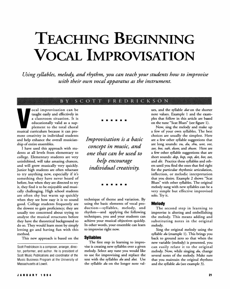 vocal improvision | PDF | Music Performance | Musical Forms