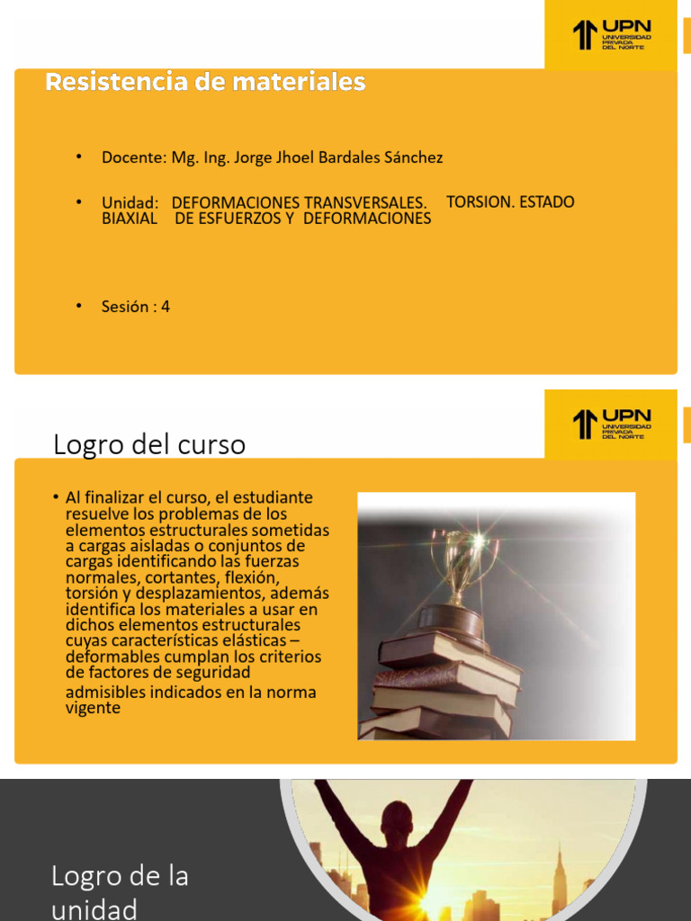 Resistencia Materiales - Sesión 04 - Esfuerzos Biaxiales y Triaxiales | PDF | Mecánica de ...