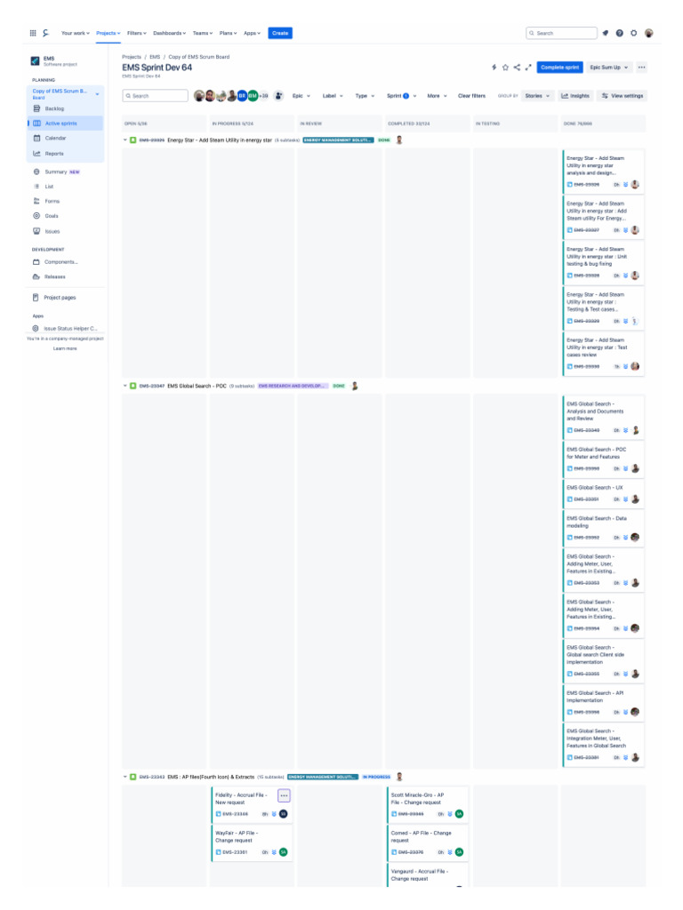 Sprint 64 - Scrum Board | PDF