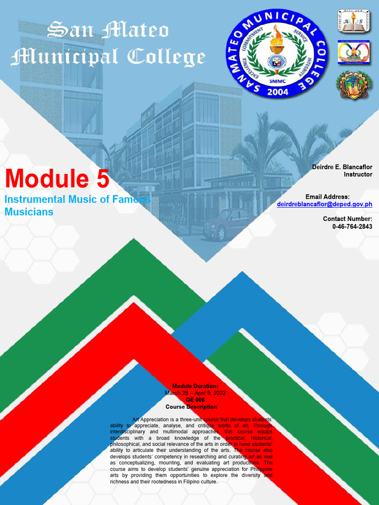 Module 5 Art Appreciation GE006 | PDF | Classical Period (Music) | Baroque Music