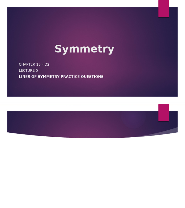 Lines of Symmetry Practice Questions | PDF