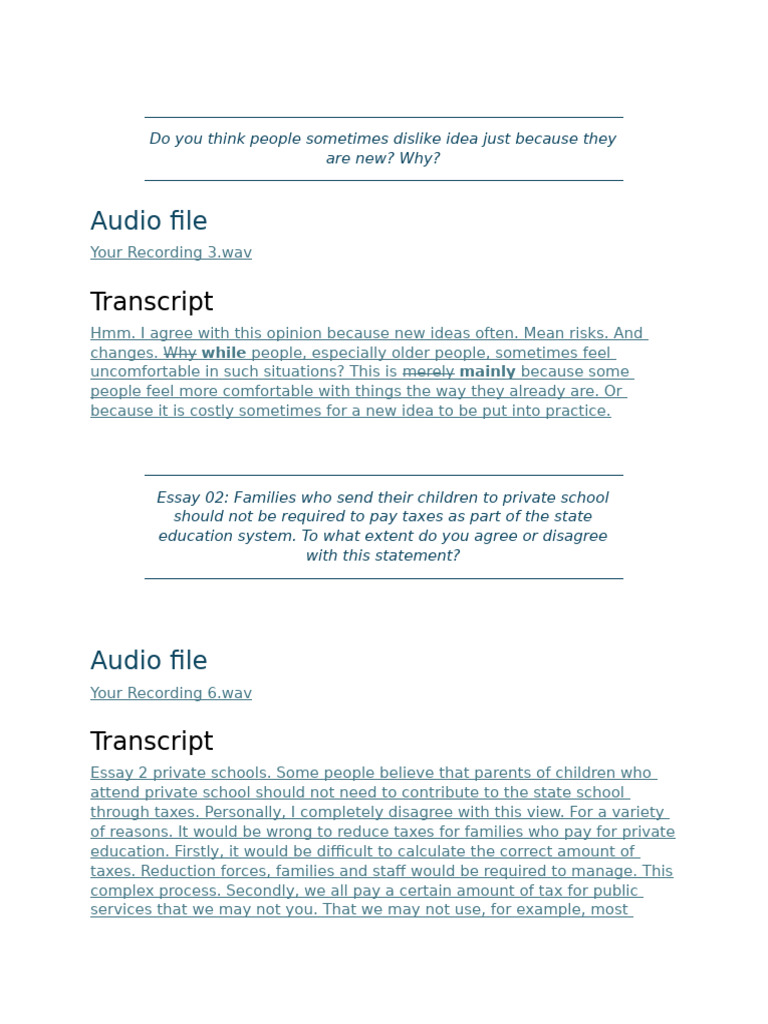 Speaking Record | PDF