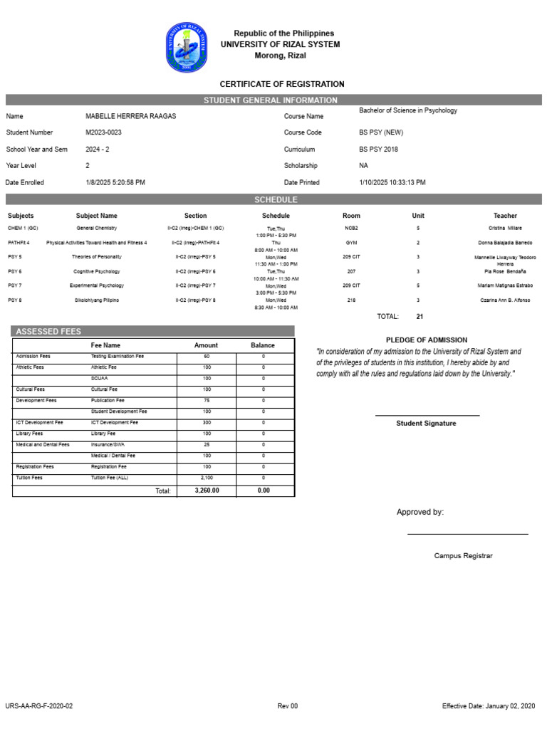 Certificate of Registration Form 2 Nd | PDF