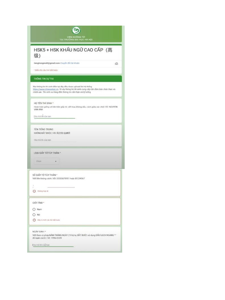 ảnh thông tin đăng ký hsk hanu | PDF