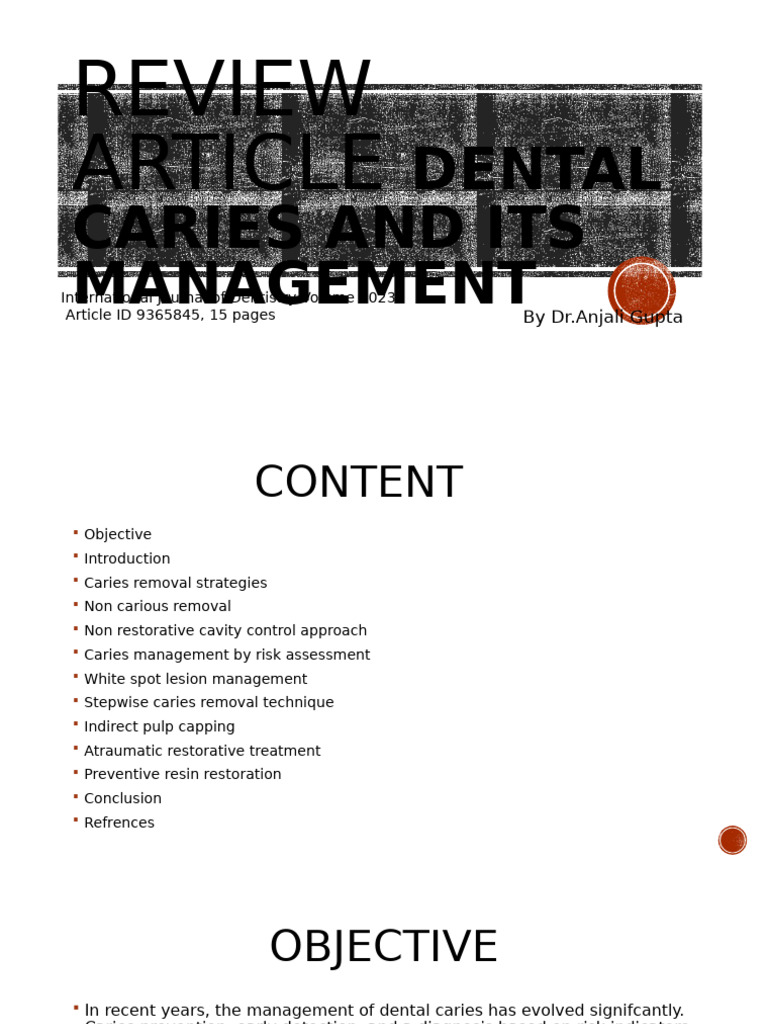 Dental Caries Management Strategies | PDF