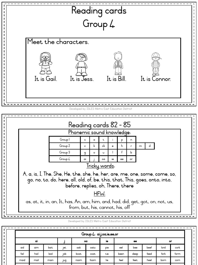 Reading Cards - Group 4 - AI - J - OA - IE - EE - OR | PDF