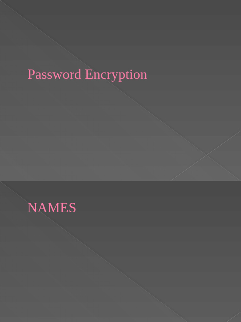 Password encryption | PDF
