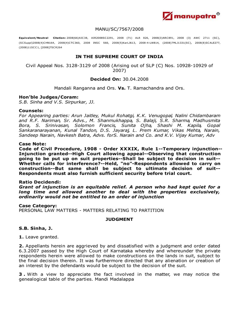 Supreme Court Ruling on Temporary Injunction | PDF | Lawsuit | Judgment ...