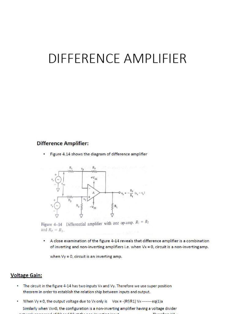 Difference Amplifier Lecture 3_240916_093053 | PDF