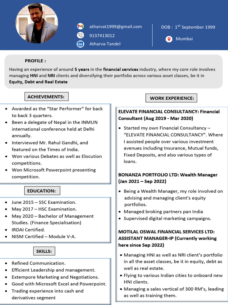 Wealth Management Expert Profile | PDF | Business | Financial Economics