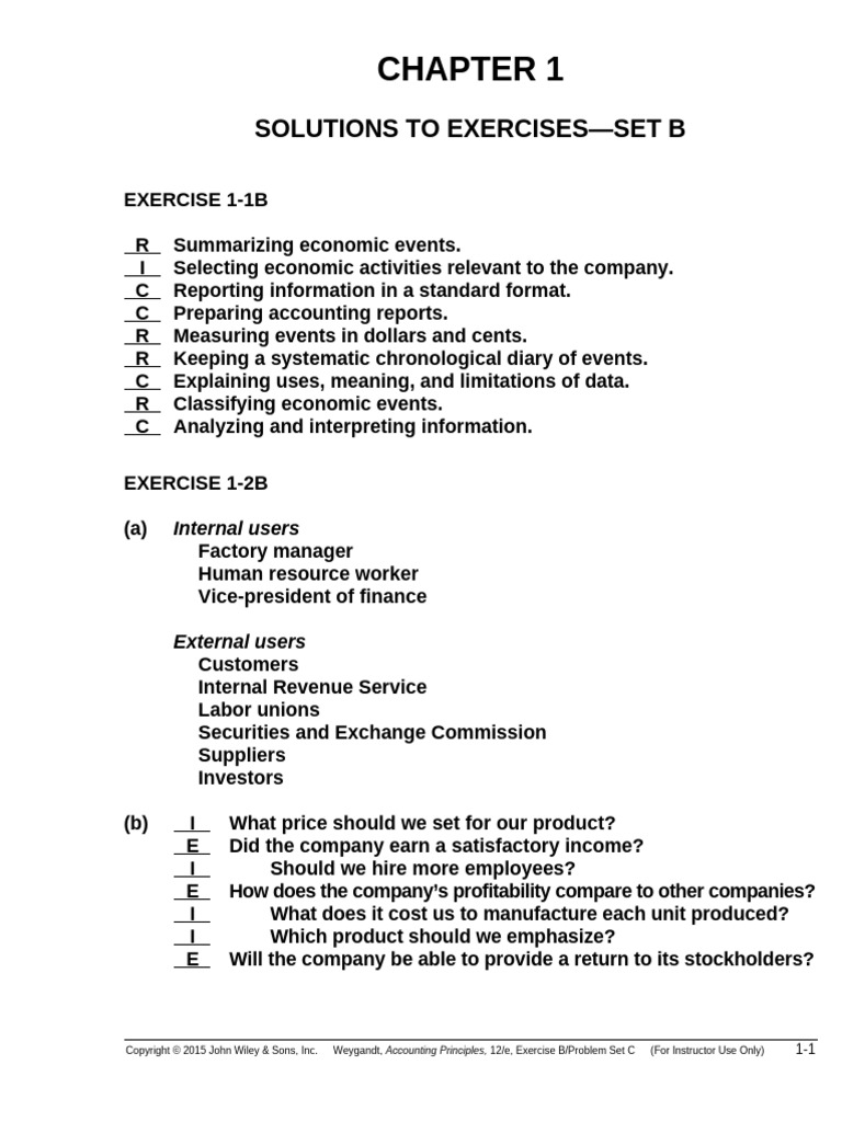 Wey_AP_12e_ExB_PC_Sol_Ch01 | PDF | Equity (Finance) | Expense