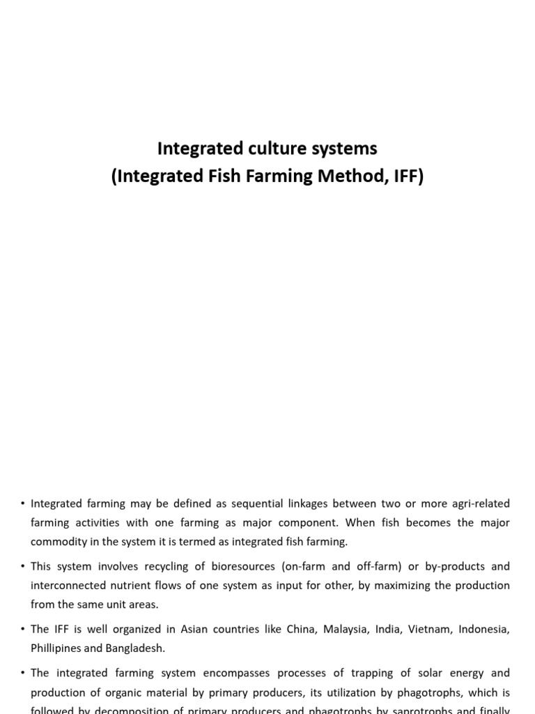 Integrated Fish Farming Systems Explained | PDF | Manure | Agriculture