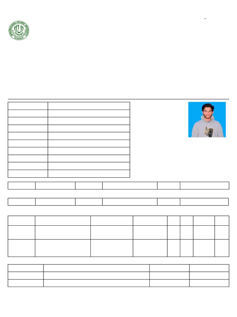 Admission Application Form For Arid | PDF