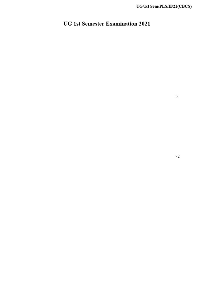 PLSH Sem 1cbcs Examination 2021 | PDF | Justice | Crime & Violence