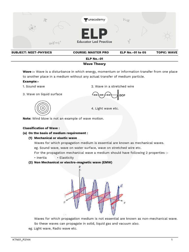 Unacademy Wave Module Neet | PDF | Waves | Frequency