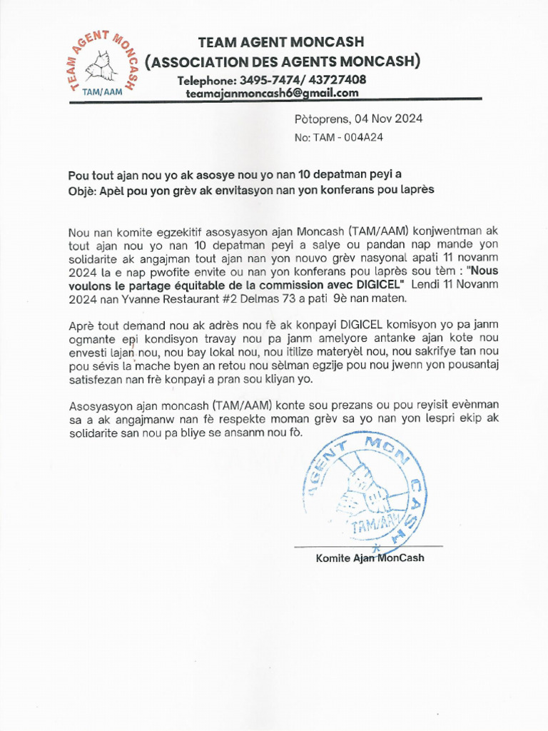 Team Agent Moncash | PDF
