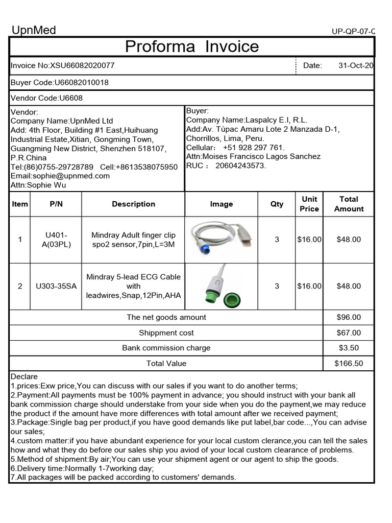 Paypal_PI Proforma de Sophie UpnMed LTD China | PDF