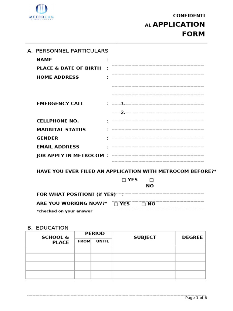 Form Application MGS New | PDF