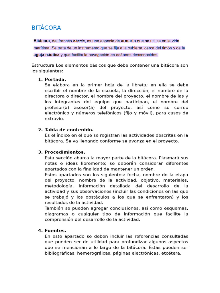 Cómo Elaborar una Bitácora Escolar | PDF | Blog
