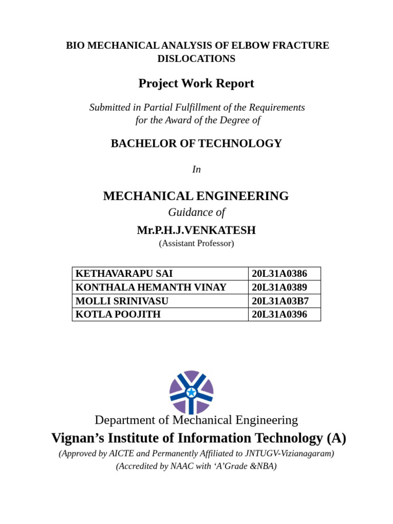 Project Report | PDF | Deformation (Engineering) | Elbow