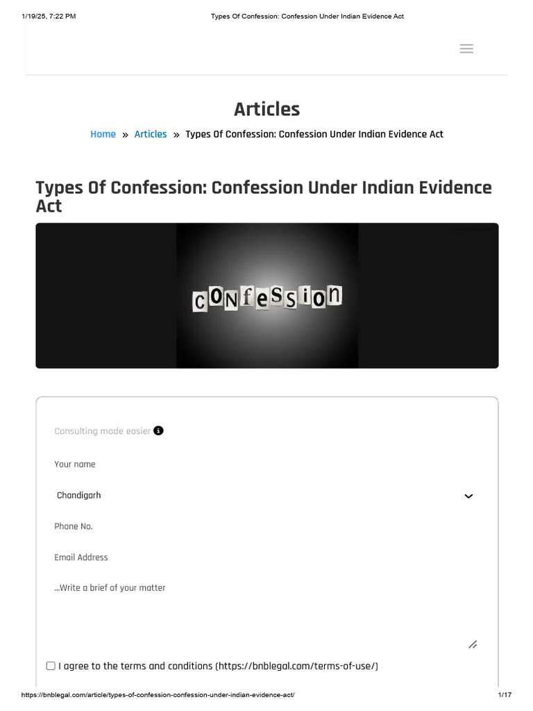 Types Of Confession_ Confession Under Indian Evidence Act | PDF ...