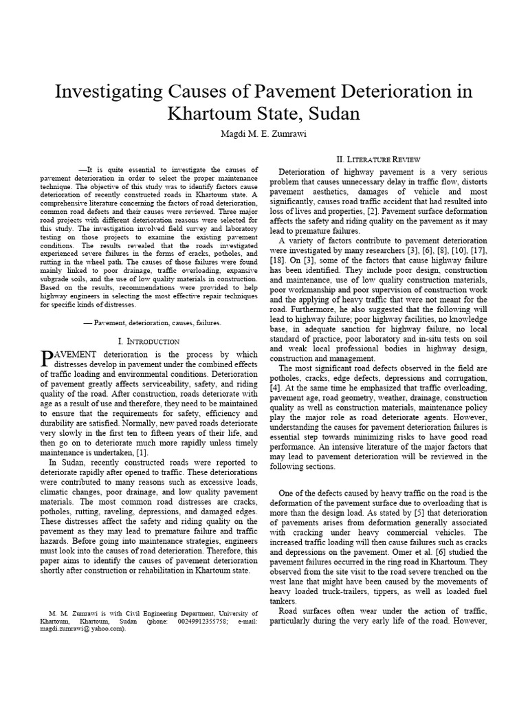 Investigating Causes of Pavement Deterio | PDF | Road | Road Surface