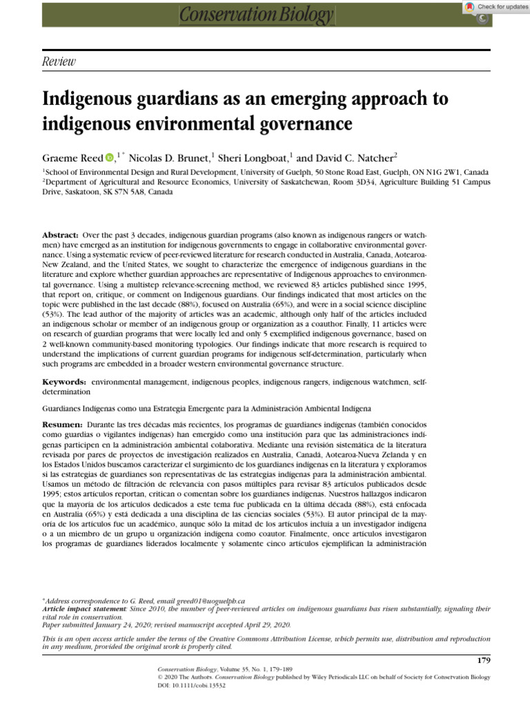 Indigenous Guardians in Environmental Governance | PDF | Governance ...