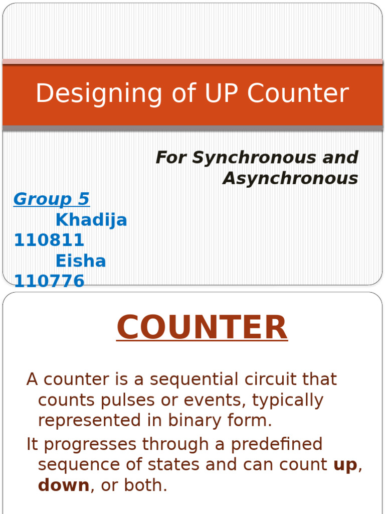 Designing of Synchronous UP Counter | PDF | Electronic Design | Digital Technology