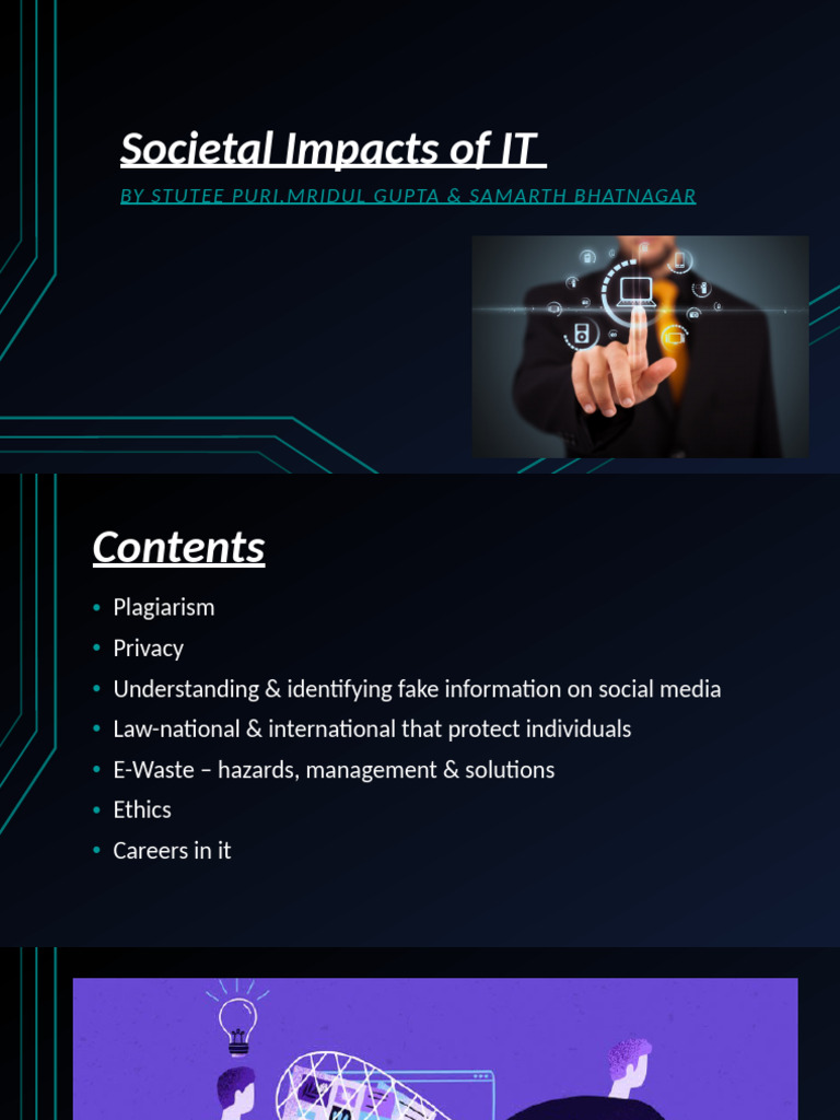 Societal Impacts of Information Technology | PDF | Plagiarism ...