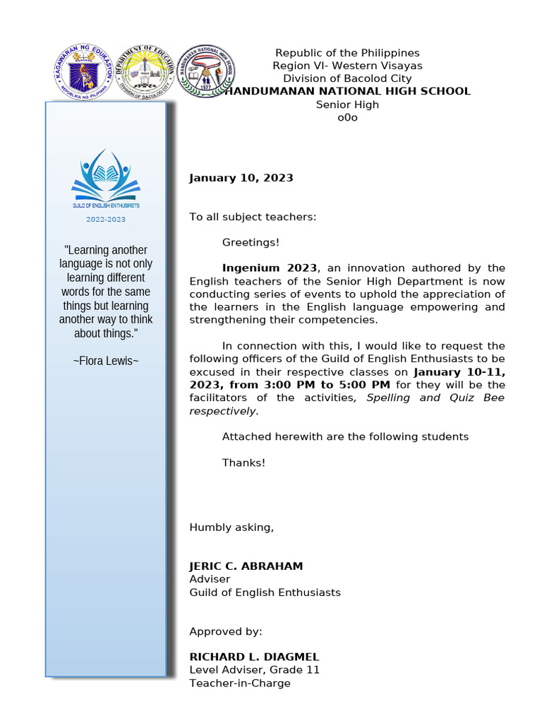 Ingenium 2023 English Events Announcement | PDF