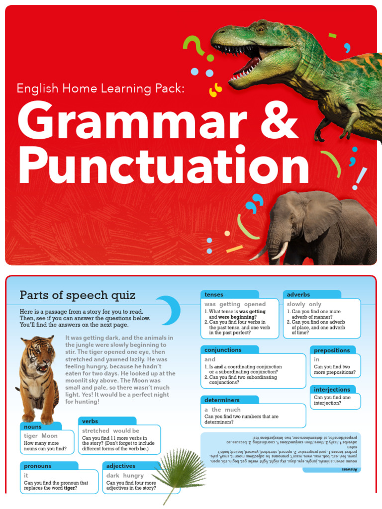 Grammar and Punctuation Learning Pack | PDF | Adverb | Verb