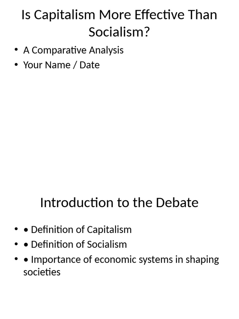 Capitalism Vs Socialism A Comparative Analysis Pdf Capitalism