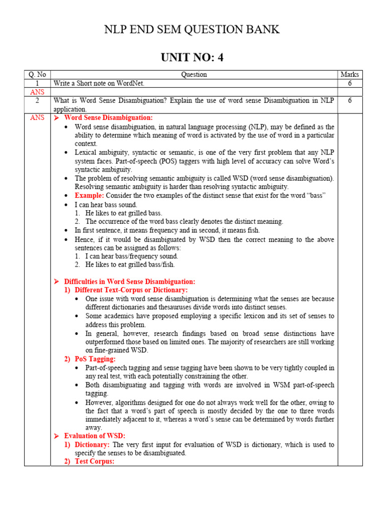 UNIT NO 4 | PDF | Statistical Classification | Semantics