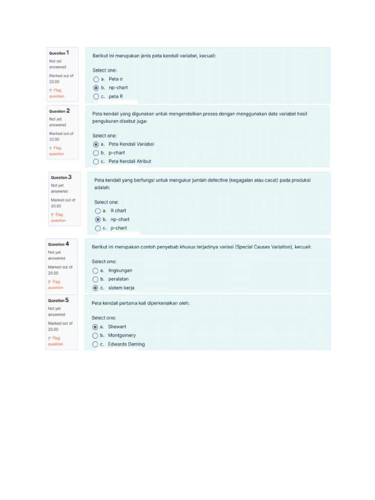 Kuis sesi 8 Six Sigma (100) | PDF