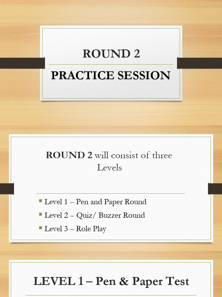 ROUND 2 Practice Session 2024-25 | PDF